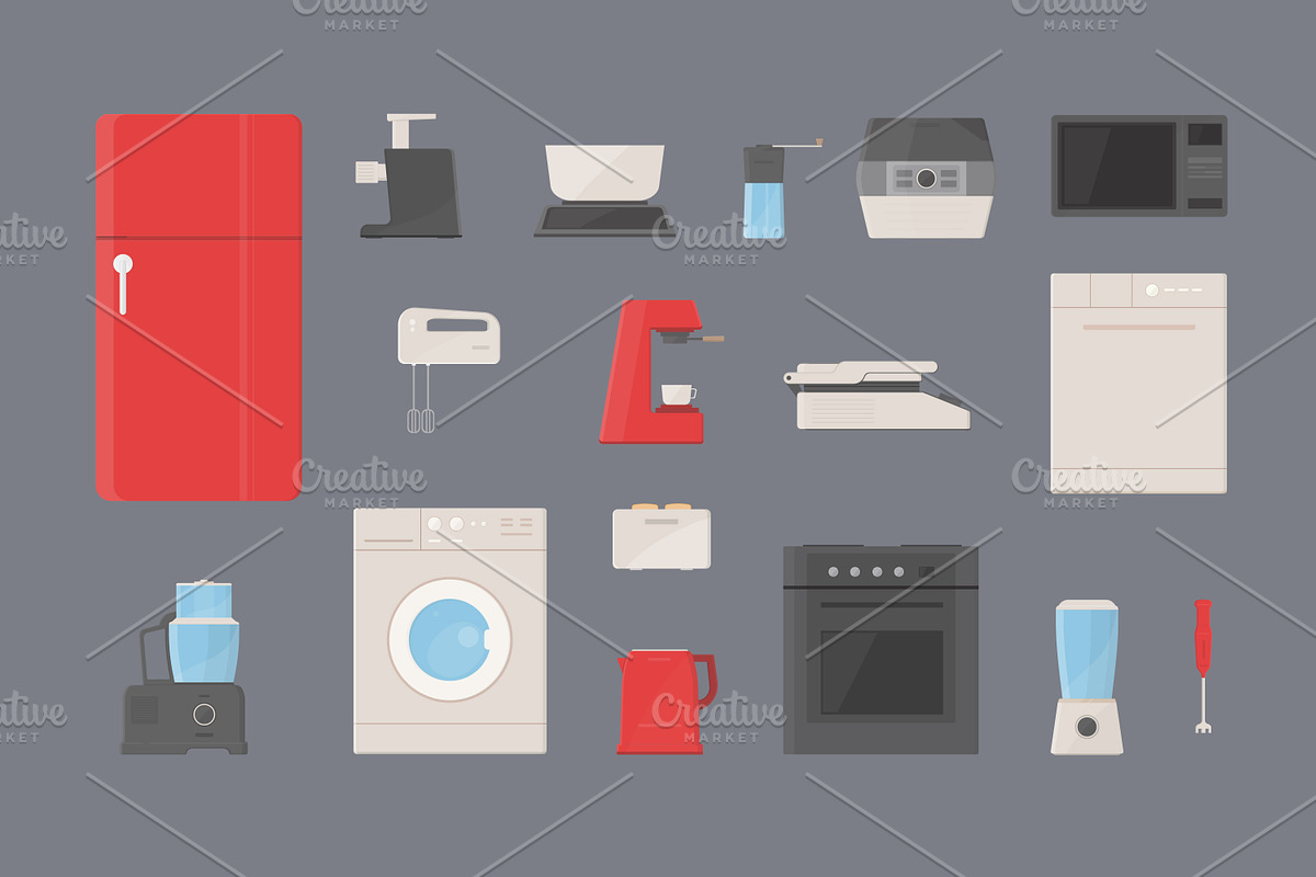 Kitchen appliances set, pattern, a Food Illustration by Good Studio