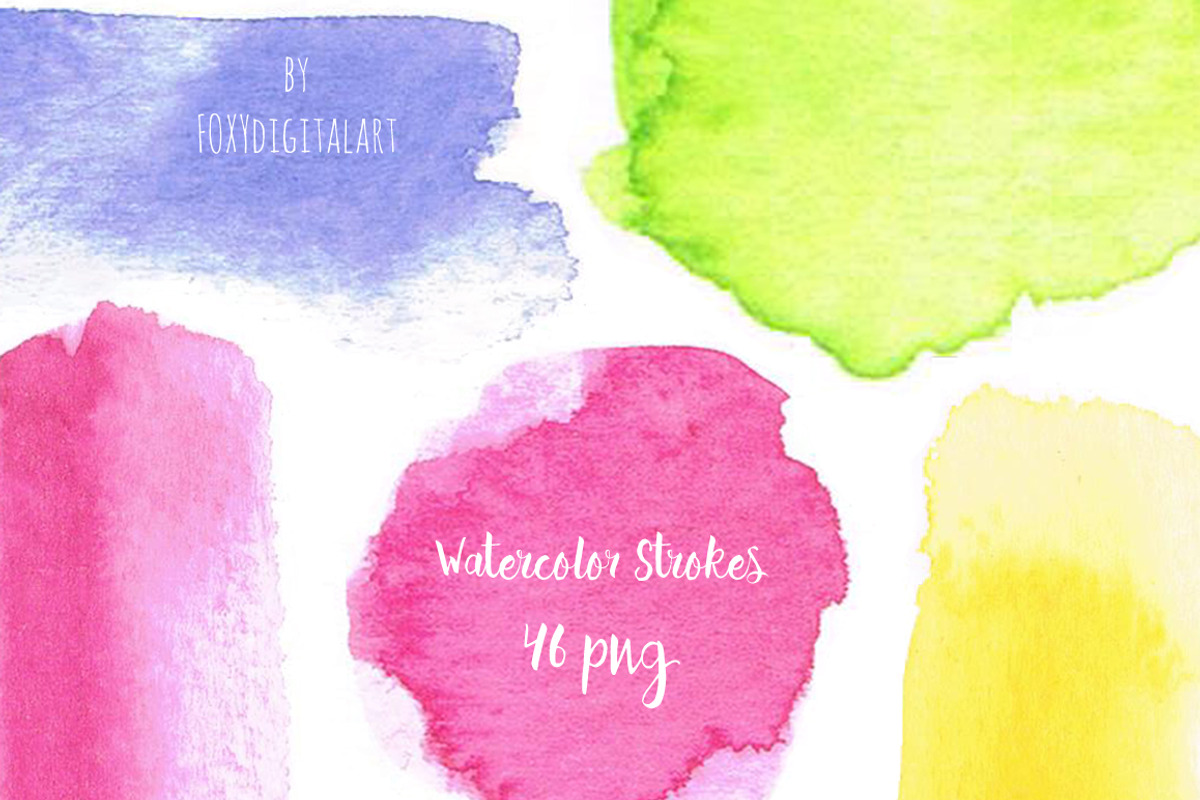 Watercolor Brush Strokes Clipart, a Decorative Illustration by ...