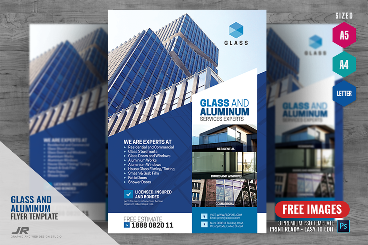 Glass and Aluminum Fabrication, a Flyer Template by PSDPixel
