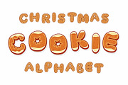 Christmas Gingerbread alphabet | Background Graphics ~ Creative Market