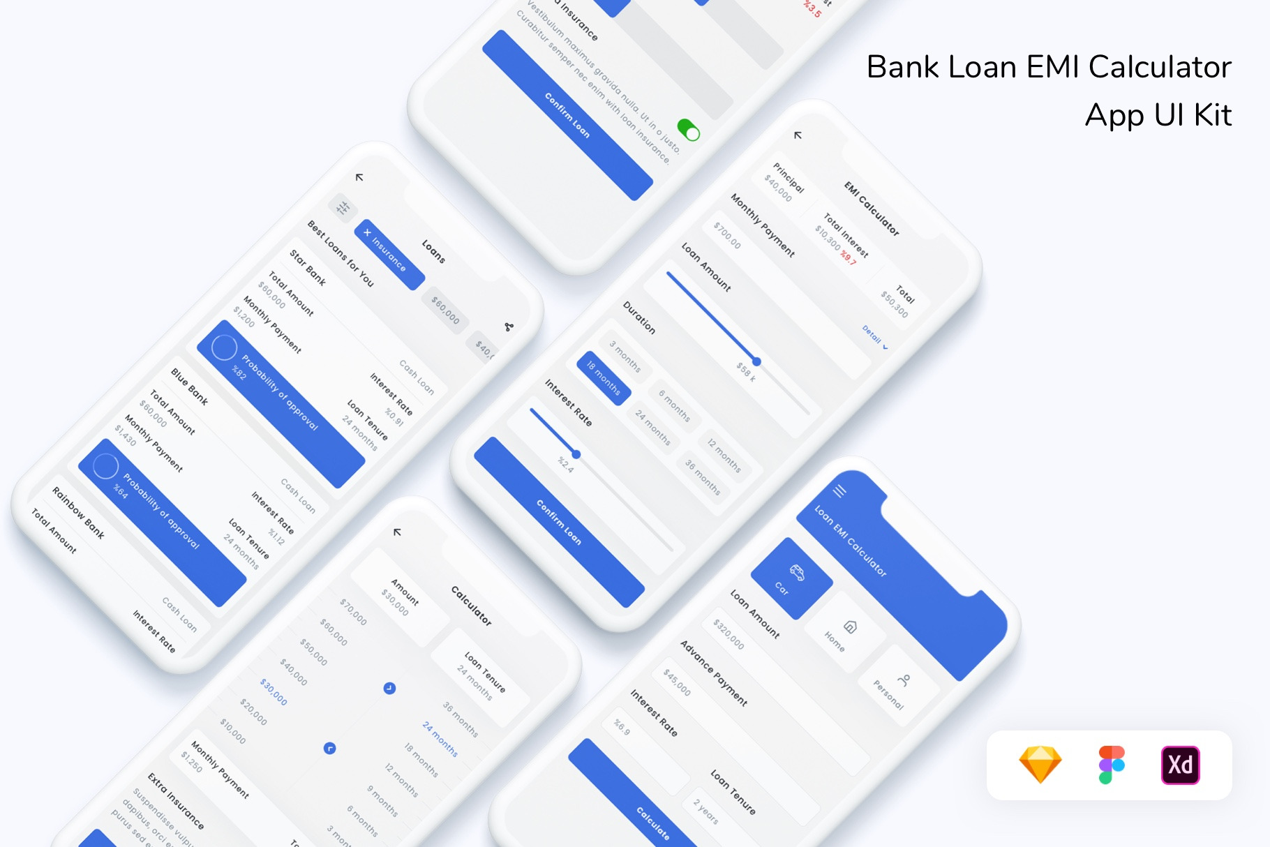 Bank Loan EMI Calculator App UI Kit, an App Template by Betush
