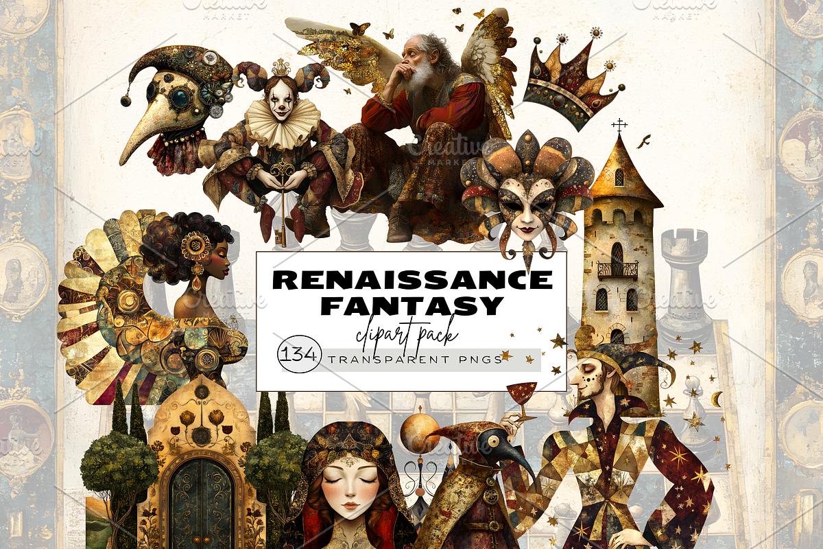 RENAISSANCE CHARACTERS CLIPART, a Person Illustration by Daring Digies ...