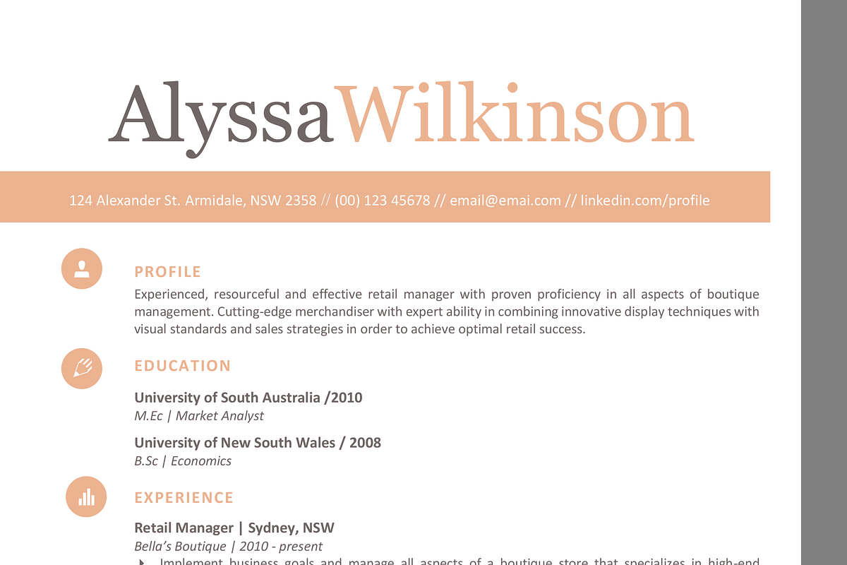 Corner border modern resume, a Resume Template by Inkpower