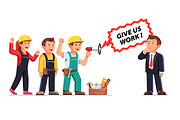 Workers people demanding work, a Person Illustration by Iconicbestiary
