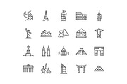 Line Landmarks Icons, an Illustration by Davooda