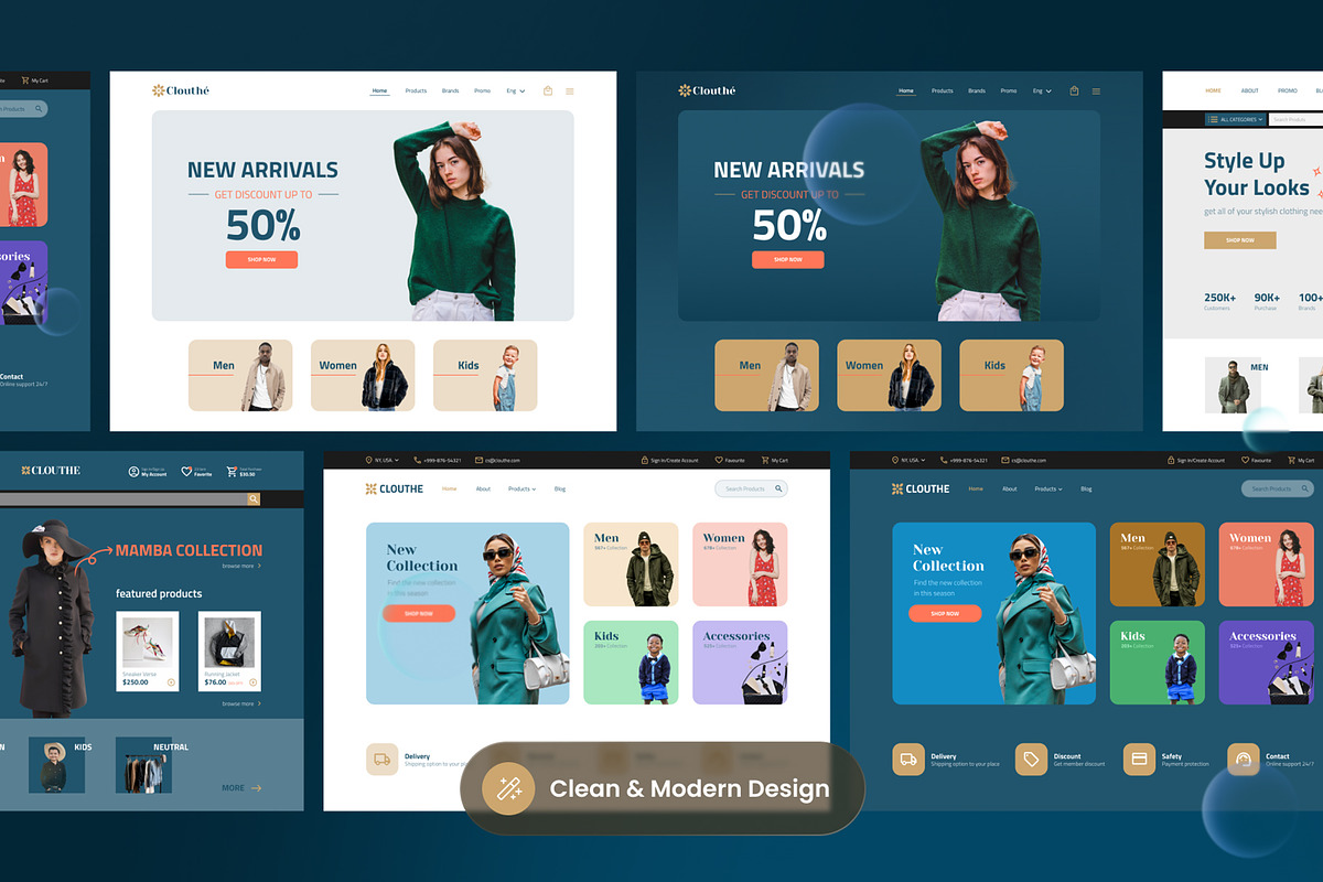 E-Commerce Website Header Template, a Landing Page Template by SLAB! Design