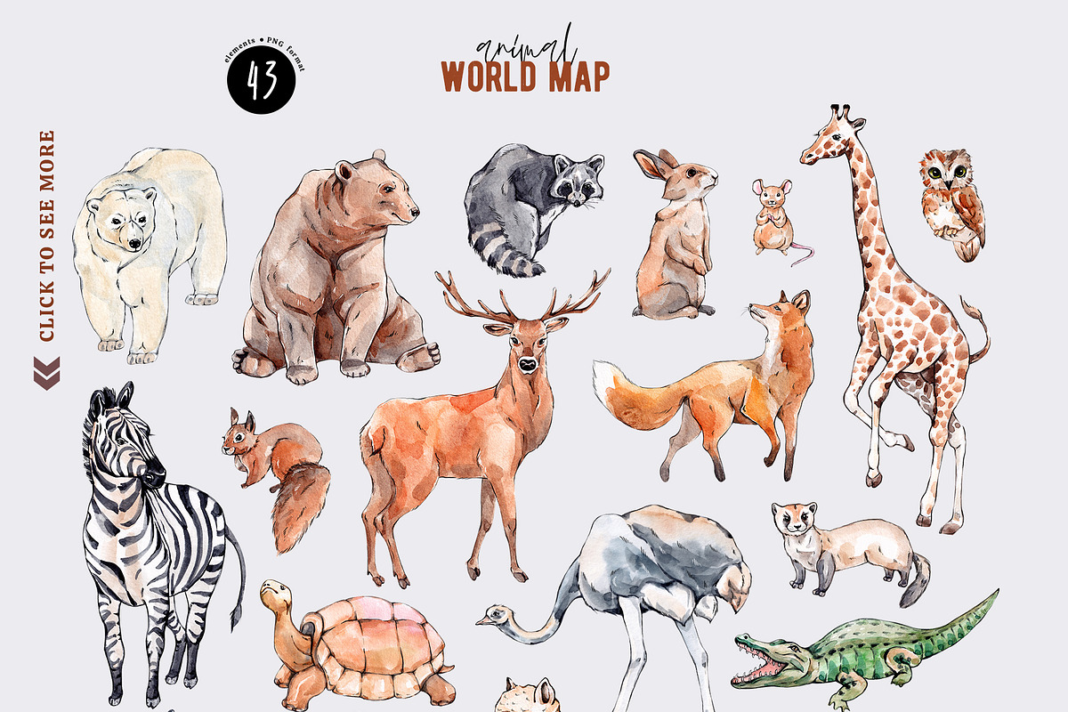 Animal World Map Creator, an Animal Illustration by VerAna