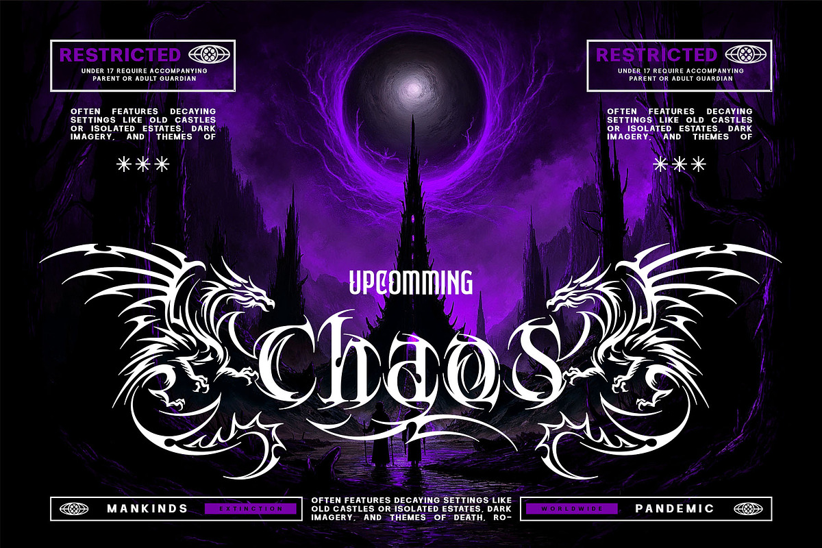 Cursed Claw Typeface, a Blackletter Font by alit design