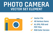 Camera Photograph Vector Set Element, a Graphic by PutraCetol Studio
