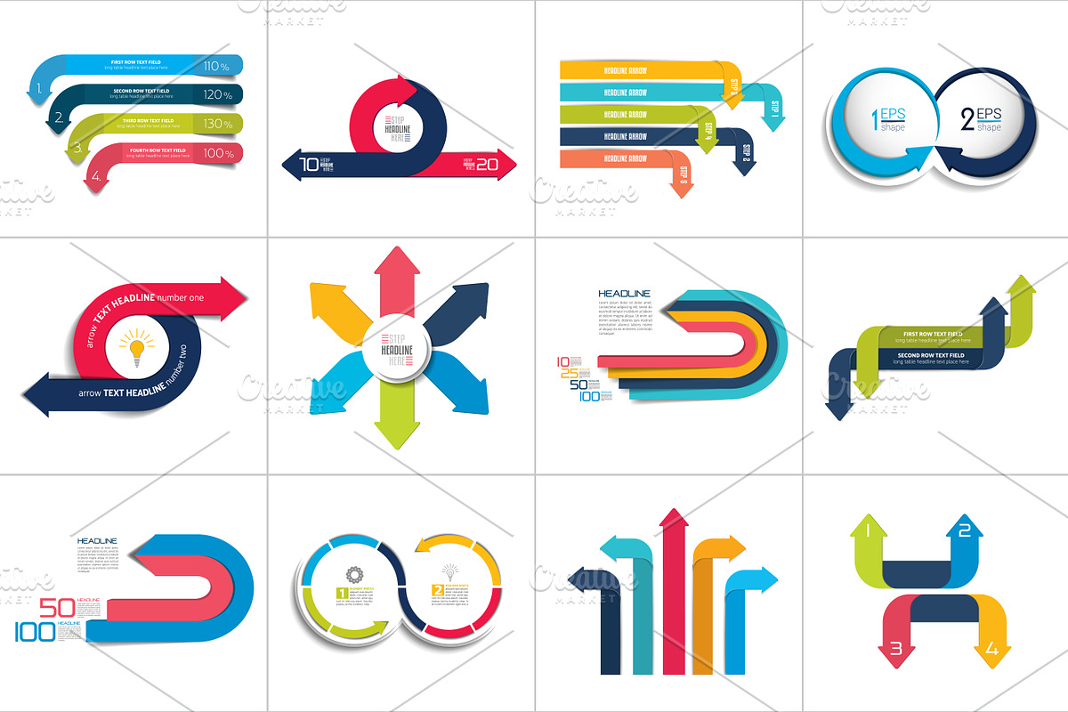 Infographic elements mega bundle., a Templates & Theme by VectorAN ...