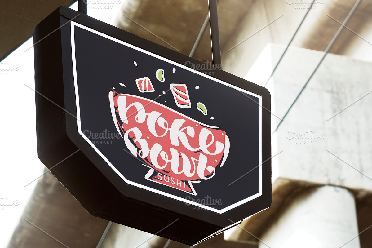 Poke bowl lettering set, a Food Illustration by Lettering_Logo