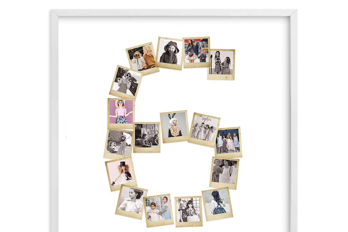 Number 6 Photo Collage Template, a Stationery Template by AIW SOLUTIONS