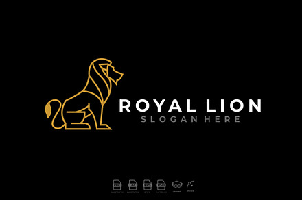 Luxury Line Art Heraldic Lion Logo, a Branding & Logo Template by Rupture