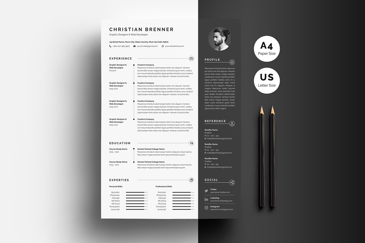 Modern Resume & Cover, a Resume Template by White Graphic