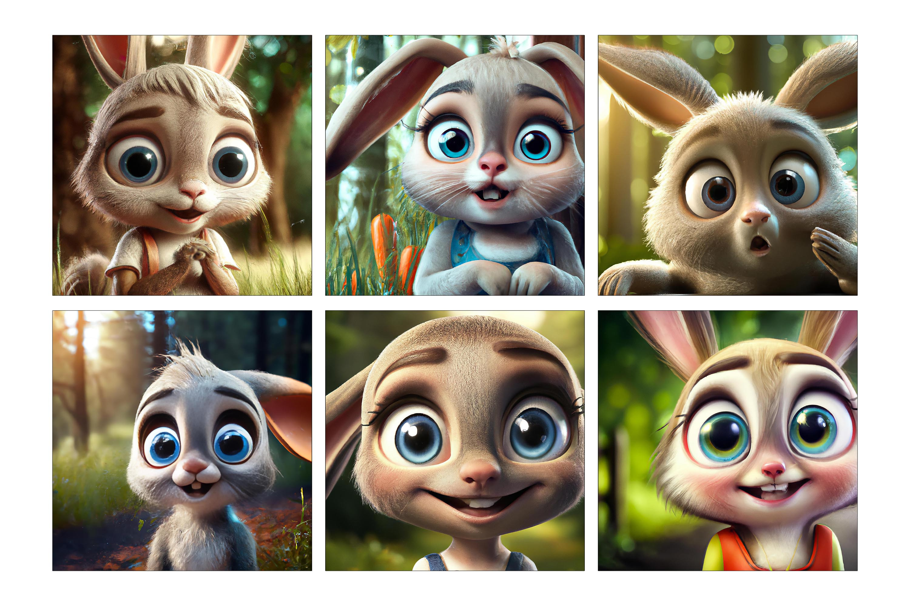 Cute Bunny Rabbit Characters, an Animal Illustration by Arely Arts