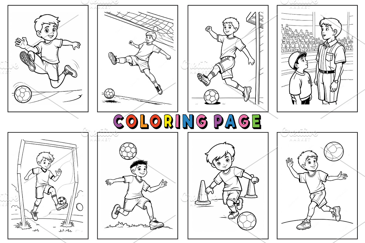 Playing Soccer Coloring Pages -Kids, an Arts & Entertainment Photo by ...