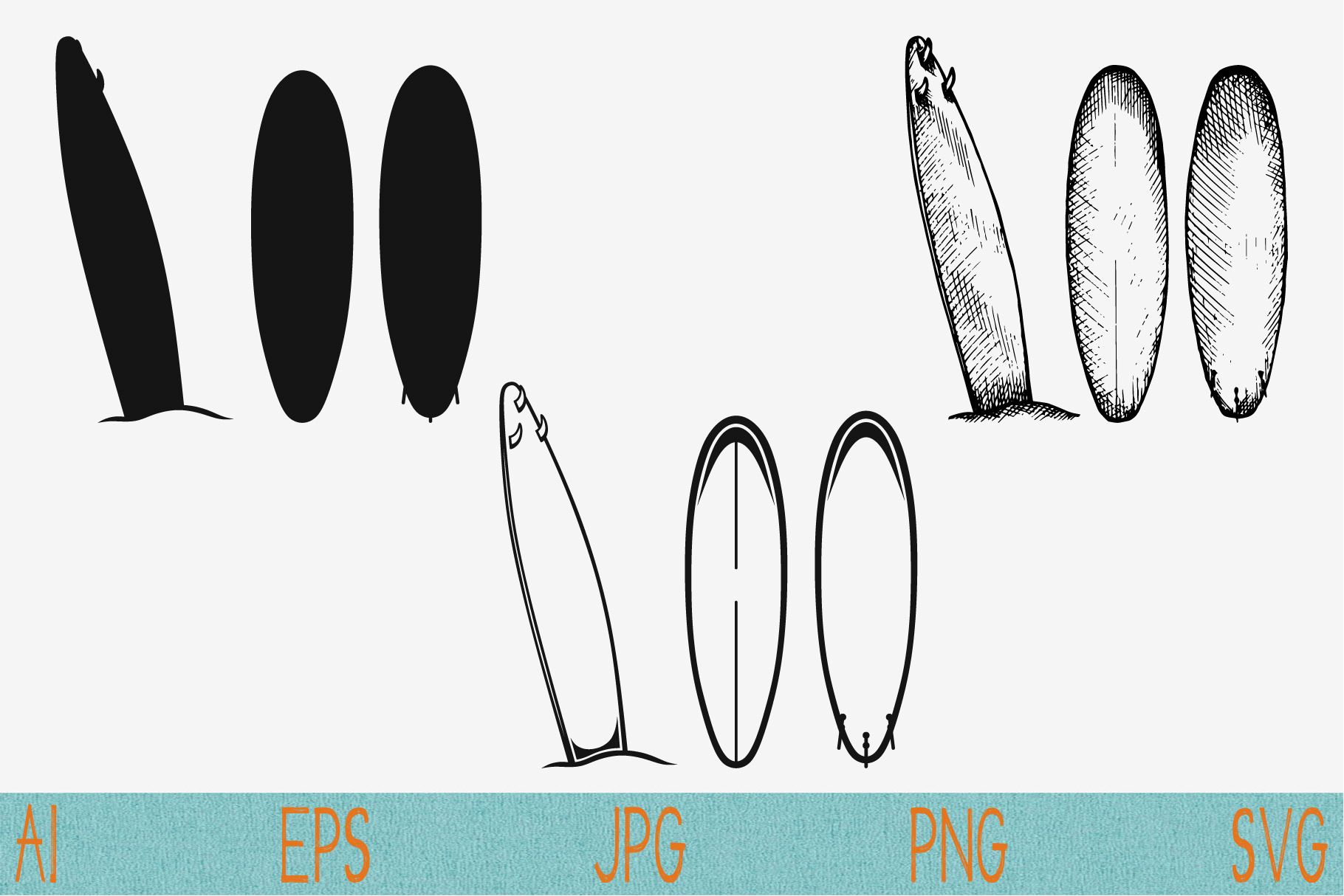Surfing svg, surf, Surfboard set png, an Icon by FileVectorSVG