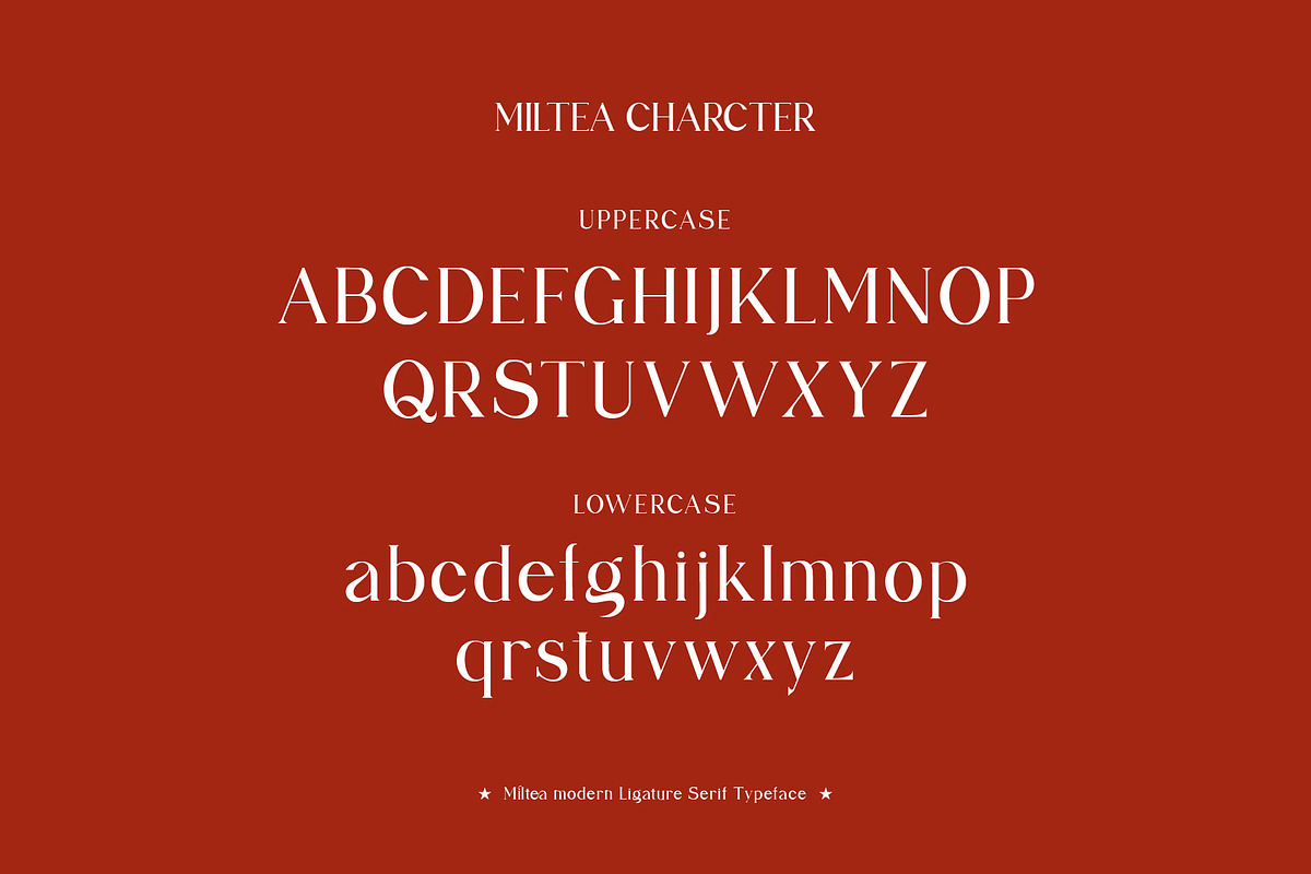 Miltea Ligature Serif Typeface, a Serif Font by Humaira_std
