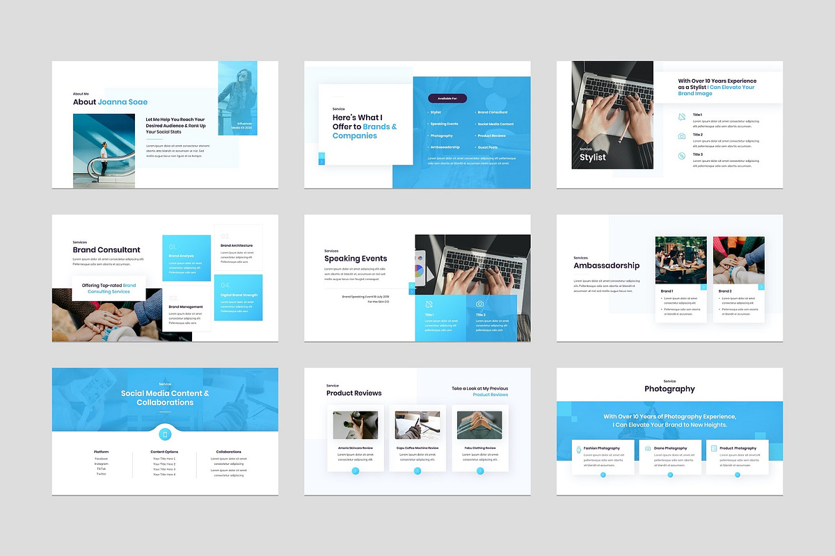 Influencer Media Powerpoint Template, a Presentation Template by Flat Icons