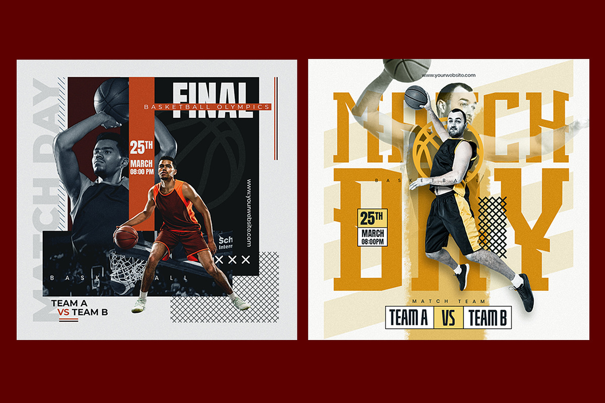 Bundle 5 Basketball Post Templates
