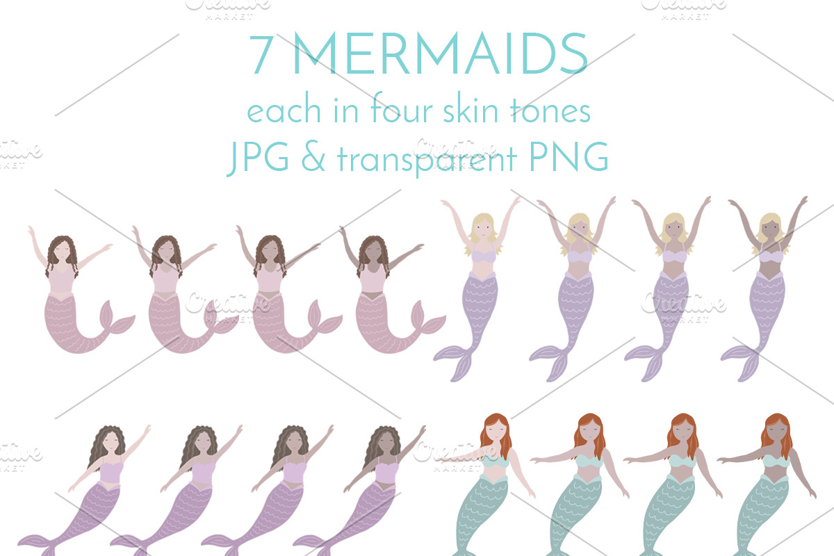 Mermaids & Under the Sea Friends, an Animal Illustration by JT Digital ...
