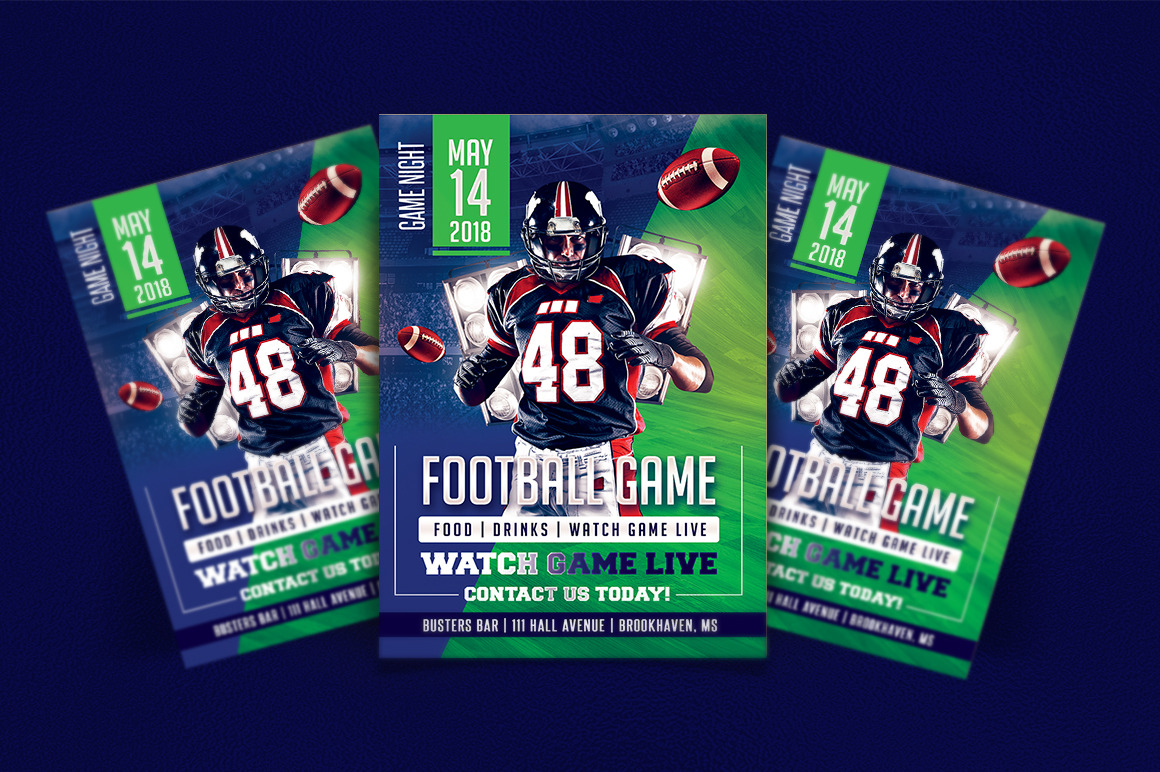 Football GameDay Flyer Template, a Flyer Template by Dezines2go