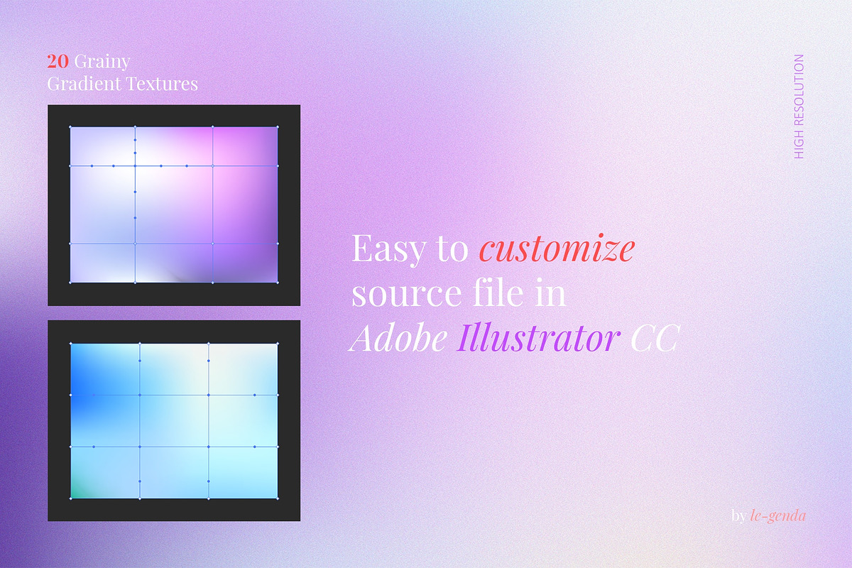 20 Background gradients set, a Texture Graphic by le-genda