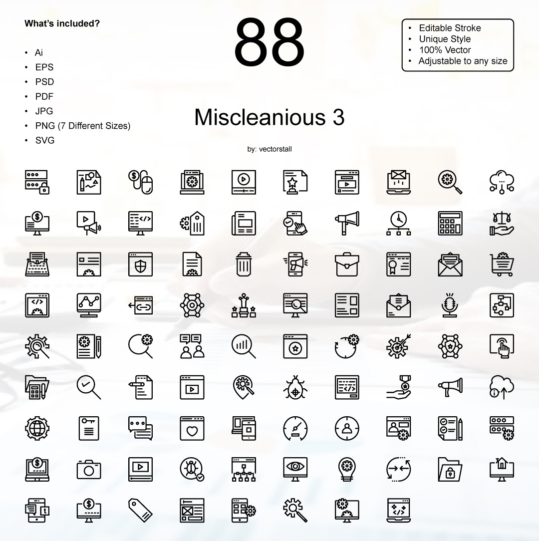Miscleanious 3, an Outline Icon by Vector Stall