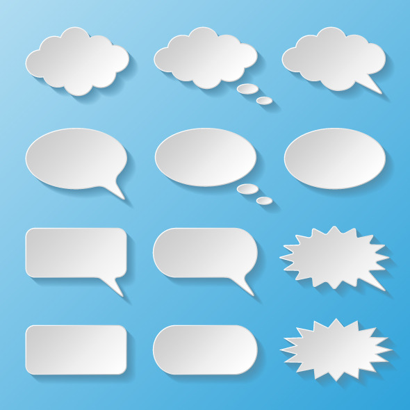 Set of paper speech bubbles, a Templates & Theme by Absent A