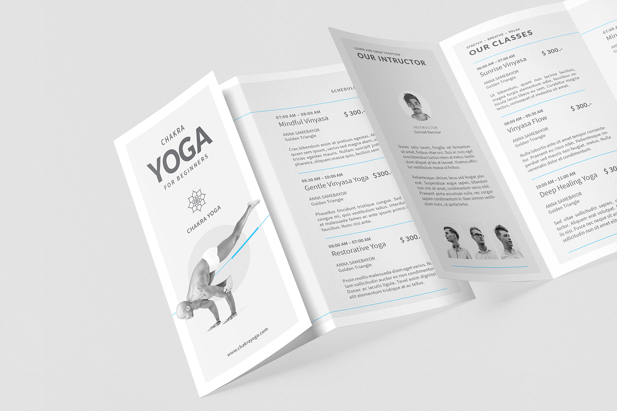 Yoga Classes Brochure, a Brochure Template by BOXKAYU