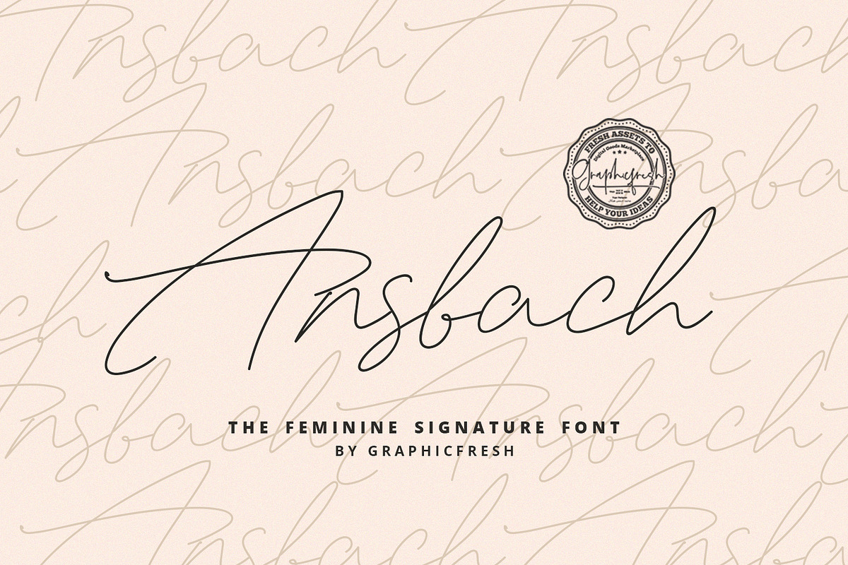 Ansbach | The Feminine Signature, a Script Font by Graphicfresh ...