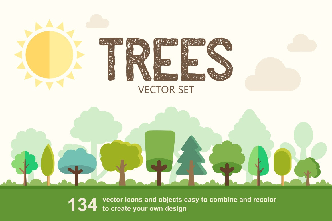 Tree Vector Objects & Icons