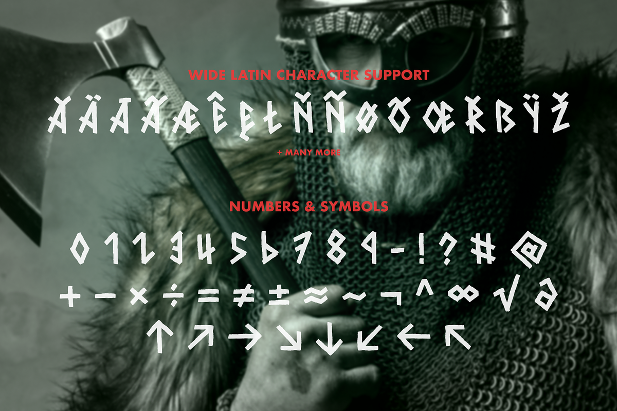 Rune font Old North, a Font by Great Scott!