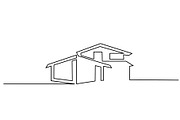 one line drawing Modern house | Illustrations ~ Creative Market