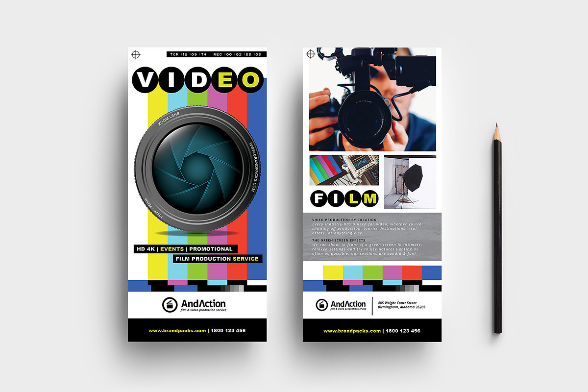 Videographer Rack Card Template, a Card Template by BrandPacks