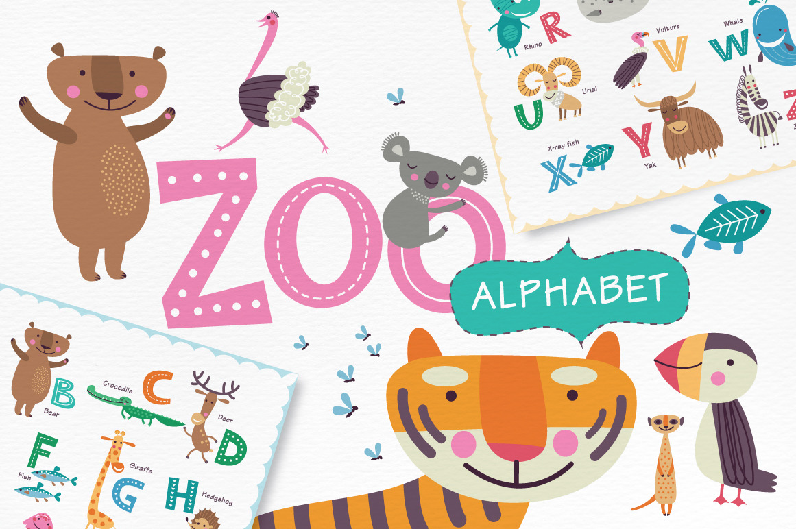 ZOO alphabet, an Animal Illustration by Alena Razumova