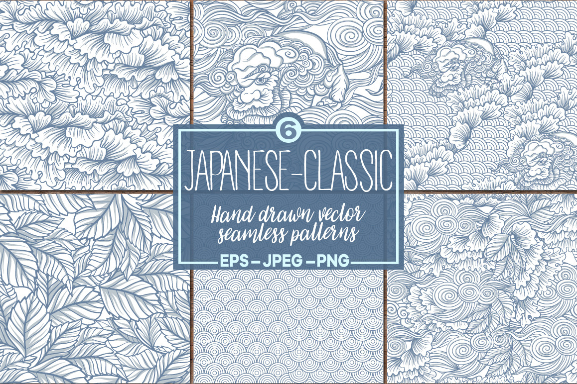 Japanese seamless patterns set, a Pattern Graphic by Elen-Lane