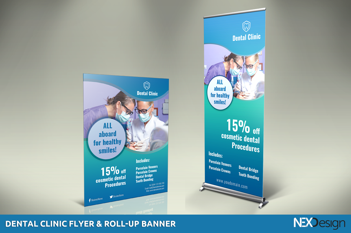 Dental Flyer & Roll-Up Banner - SK, a Flyer Template by UNIK Agency