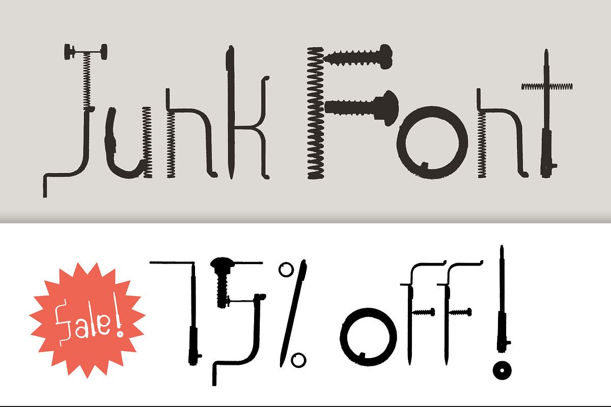 Junk Font, a Font by Bird Brain Factory