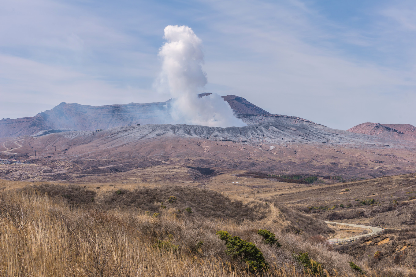 Aso mountain volcano in japan containing aso, mountain, and panorama ...