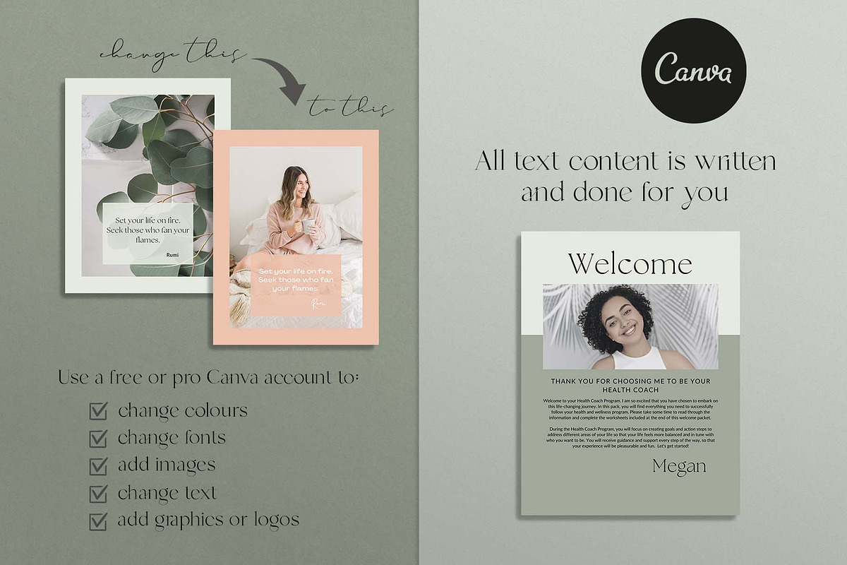 Health & Wellness Coach Canva Template