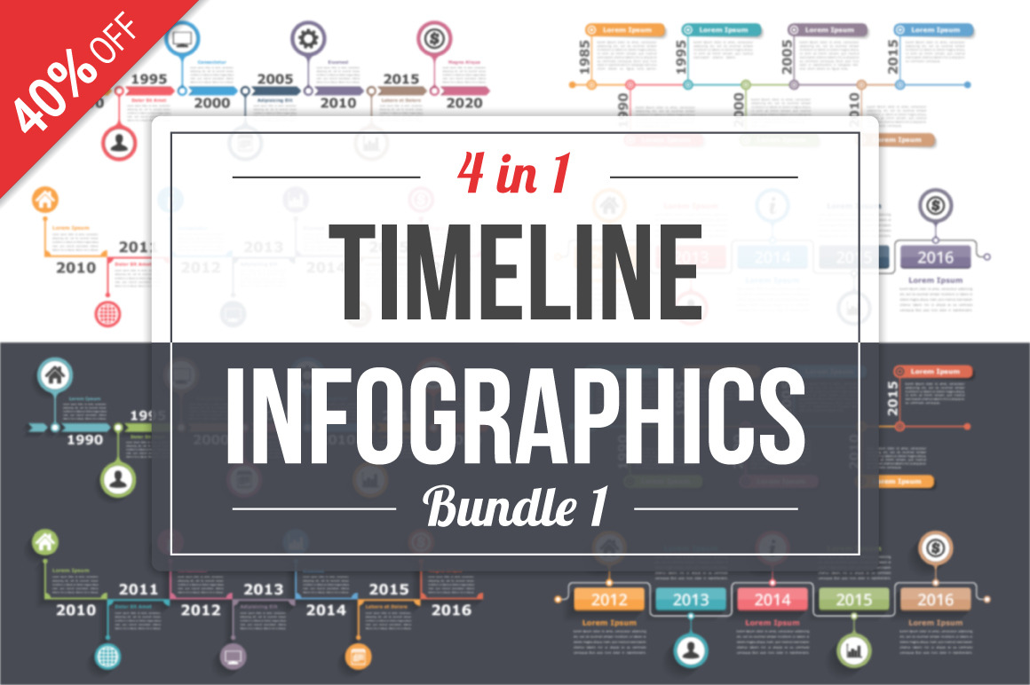 Timelines Infographics - Bundle 1, a Graphic by PixMarket