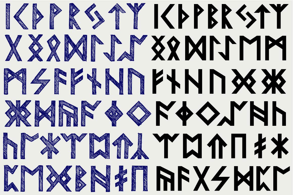 Runes, ancient writing, an Outline Icon by LineworkStock