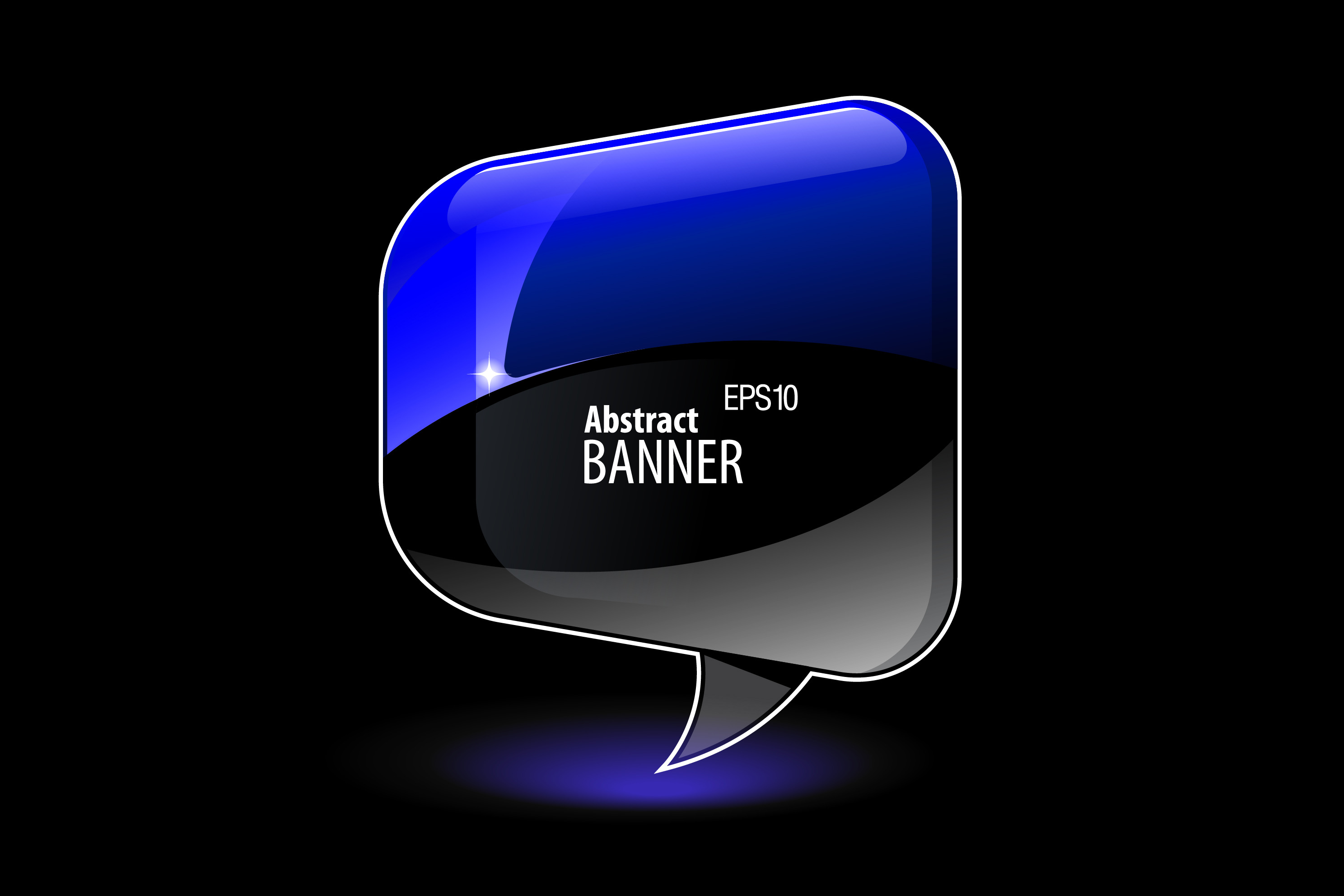 Blue Abstract Shiny Glass Banner, an Object Graphic by Sunny