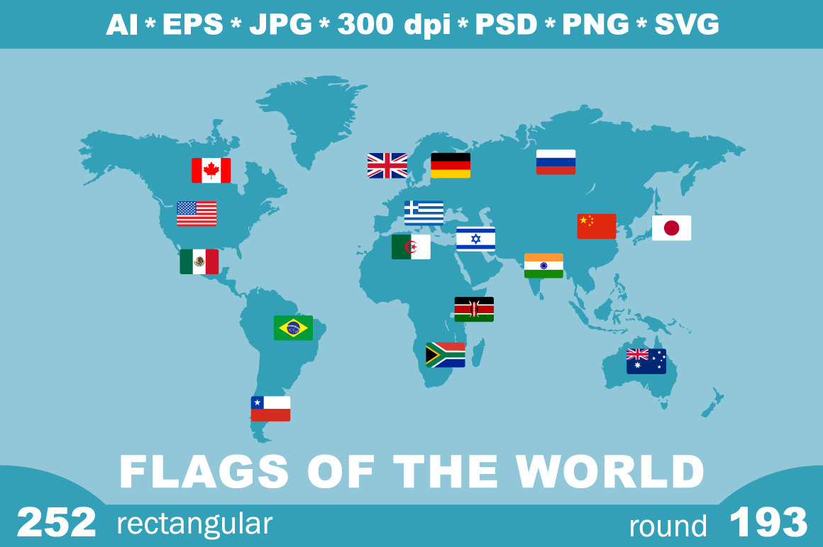 252 world flags, an Illustration by Vectorchoice | Creative Market