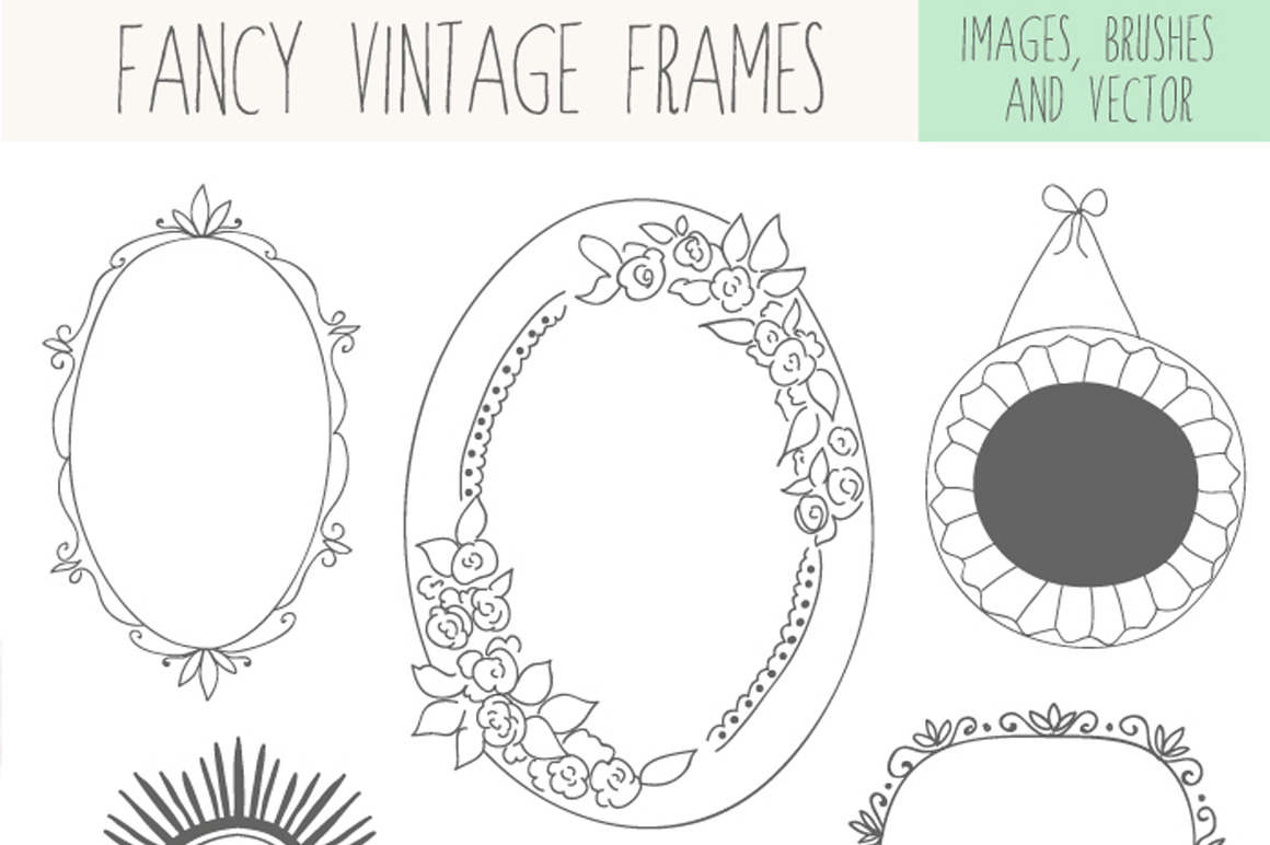 Fancy Vintage Frames, a Decorative Illustration by FIELDandFOUNTAIN