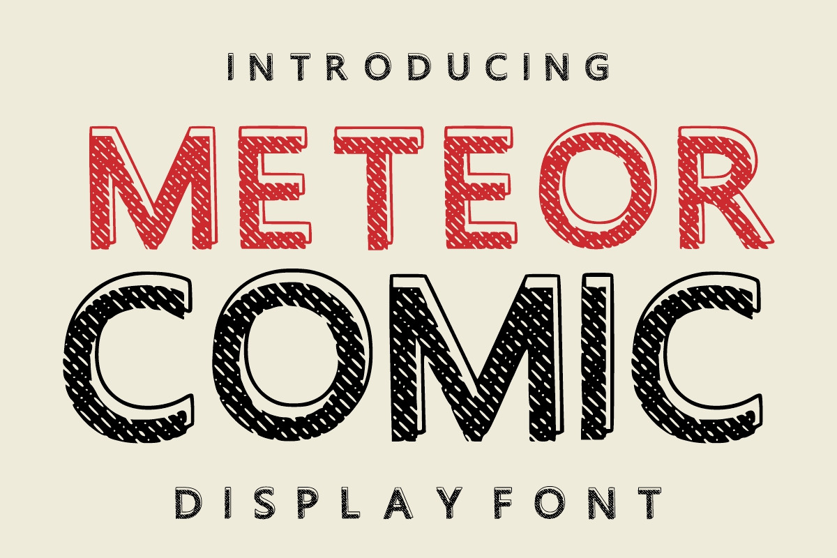 Meteor Comic Font, a Sans Serif Font by Infinity art Studio
