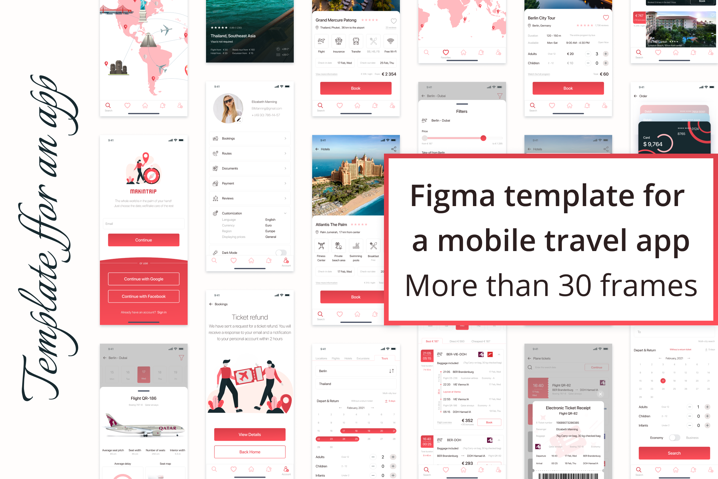 Template layouts for an app. Figma | Creative Market