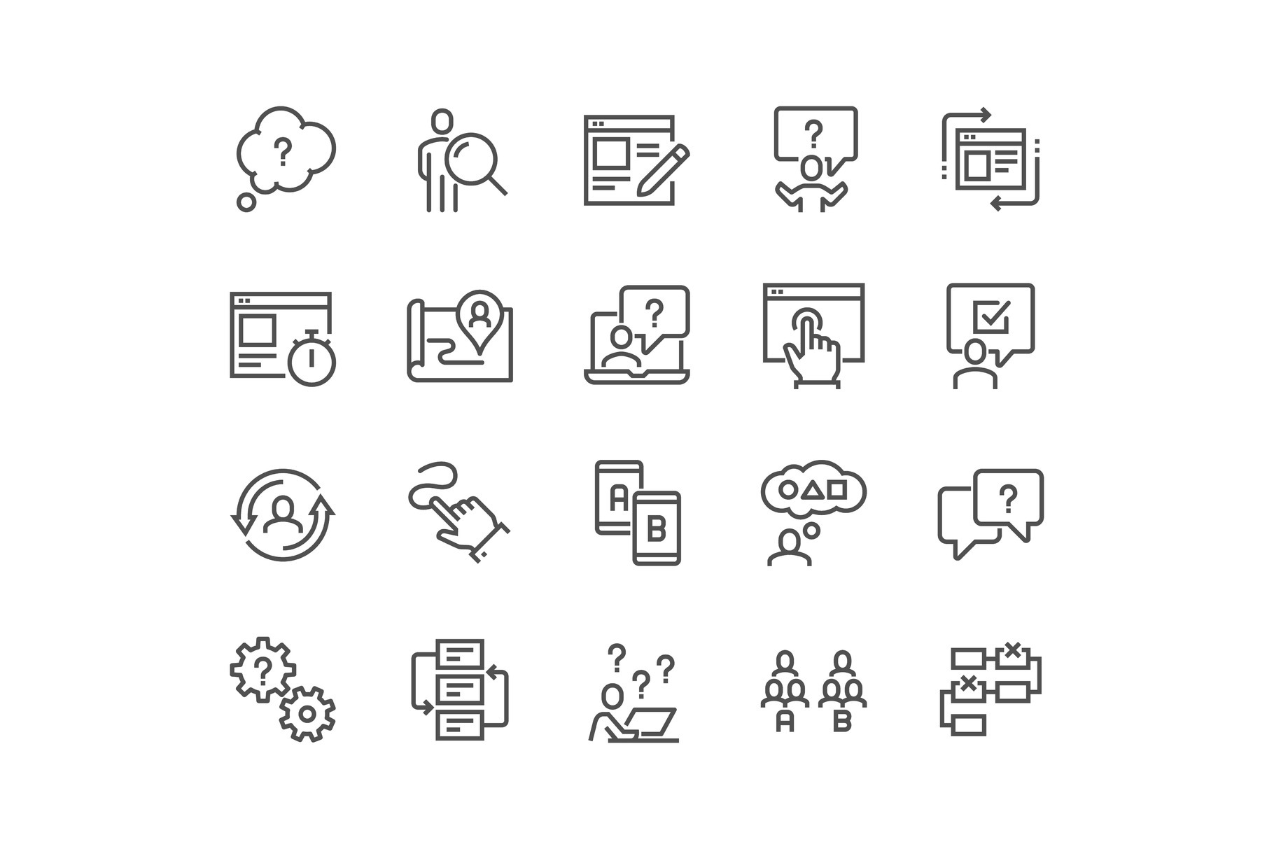Line UI and UX Icons | Outline Icons ~ Creative Market