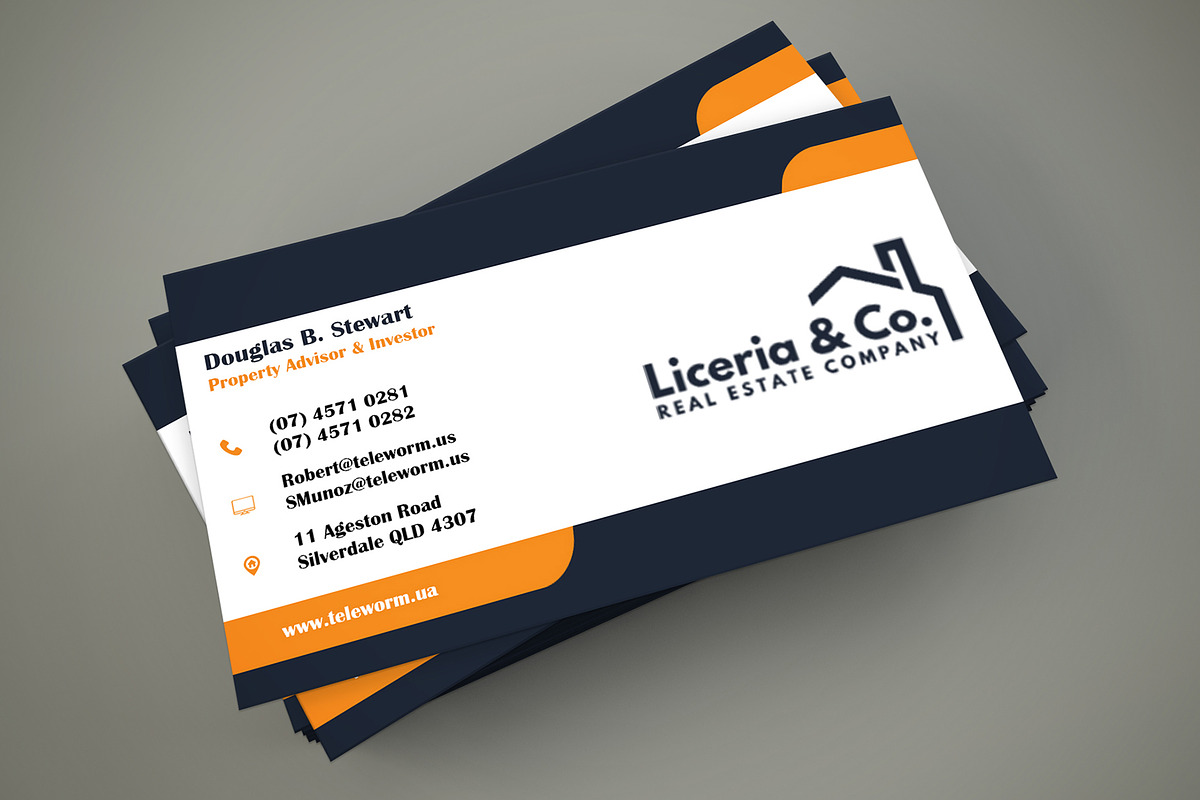 Double Business Card PSD Template